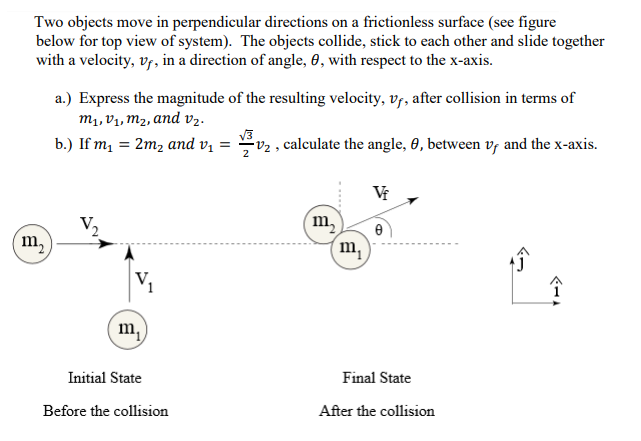 Solved Two objects move in perpendicular directions on a | Chegg.com