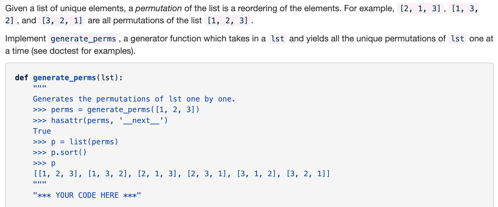 Solved Python def generate_perms(lst): Solved Python def generate_perms(lst):