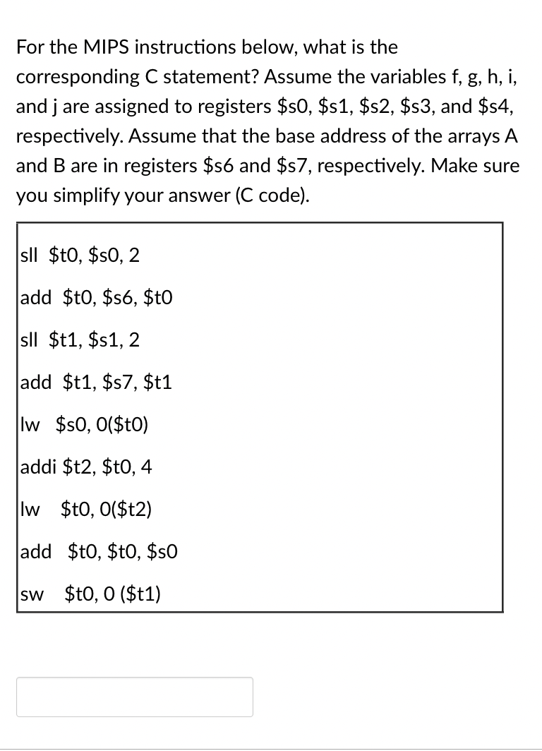 Solved For the MIPS instructions below, what is the | Chegg.com