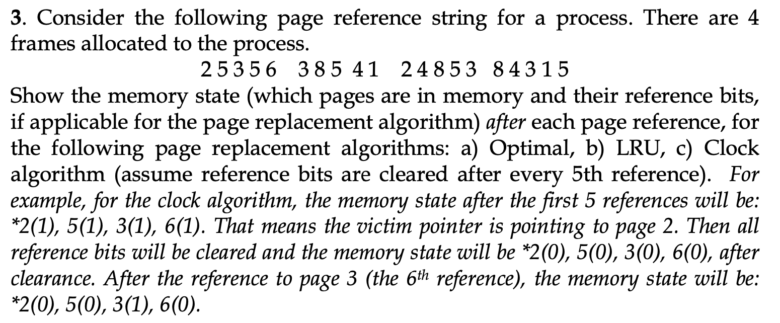 Solved 3. Consider the following page reference string for a | Chegg.com