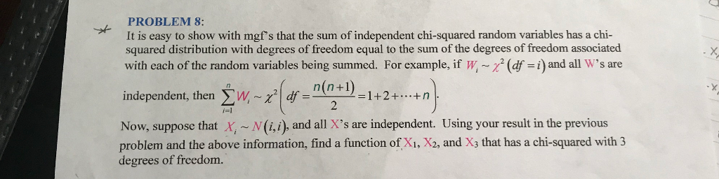 Solved PROBLEM 8: It is easy to show with mgf's that the sum | Chegg.com