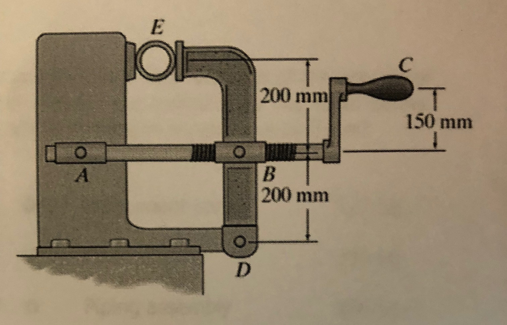 Solved If the clamping force on the pipe is 950 N, determine | Chegg.com