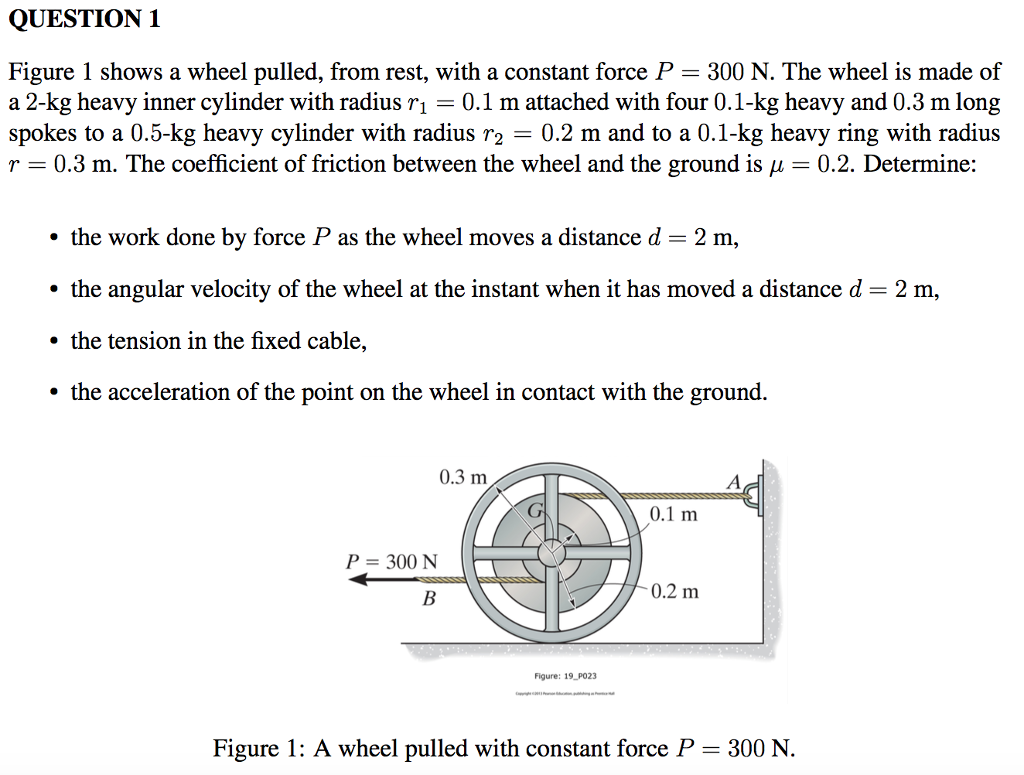 Solved QUESTION 1 Figure 1 shows a wheel pulled, from rest, | Chegg.com