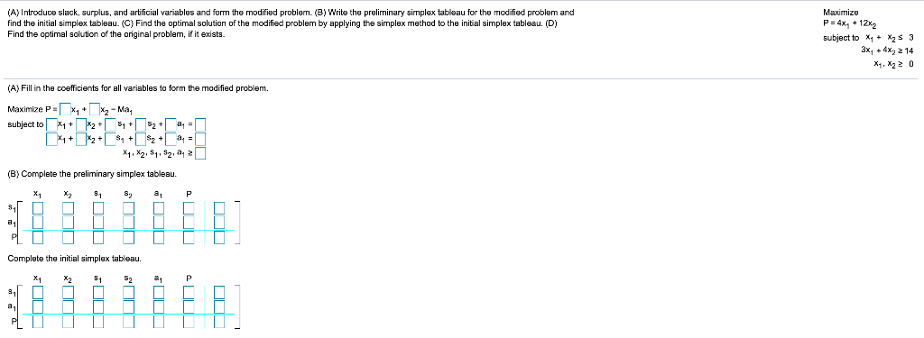 Solved (A) Introduce slack, surplus, and artificial | Chegg.com
