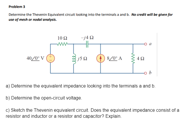 Solved Determine the Thevenin Equivalent circuit looking | Chegg.com