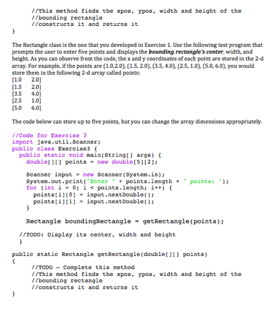 Solved Exercise 3: A bounding rectangle is the minimum | Chegg.com