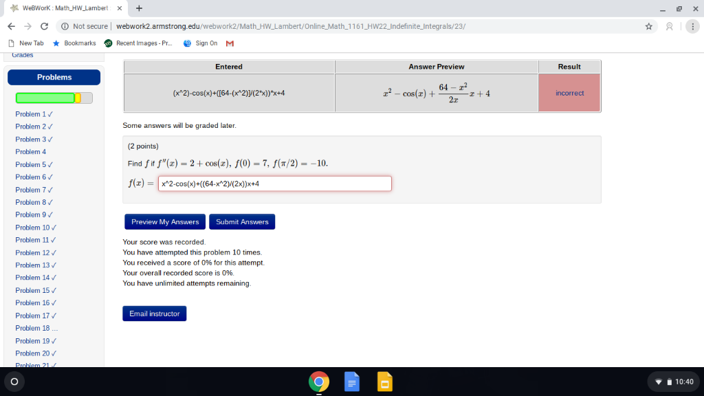 Solved WeBWorK : Math-HWLambert + Not secure l | Chegg.com