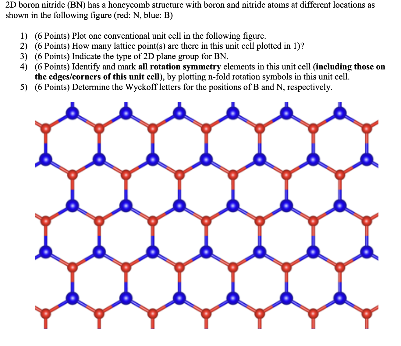 Solved 2D boron nitride (BN) has a honeycomb structure with | Chegg.com