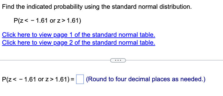 Solved Find the indicated probability using the standard | Chegg.com