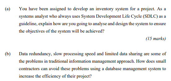 Solved (a) You have been assigned to develop an inventory | Chegg.com