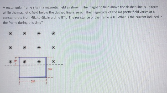 Solved A rectangular frame sits in a magnetic field as | Chegg.com