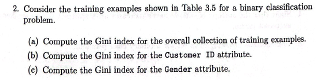 Solved Table 3.5. Data set for Exercise 2. | Chegg.com