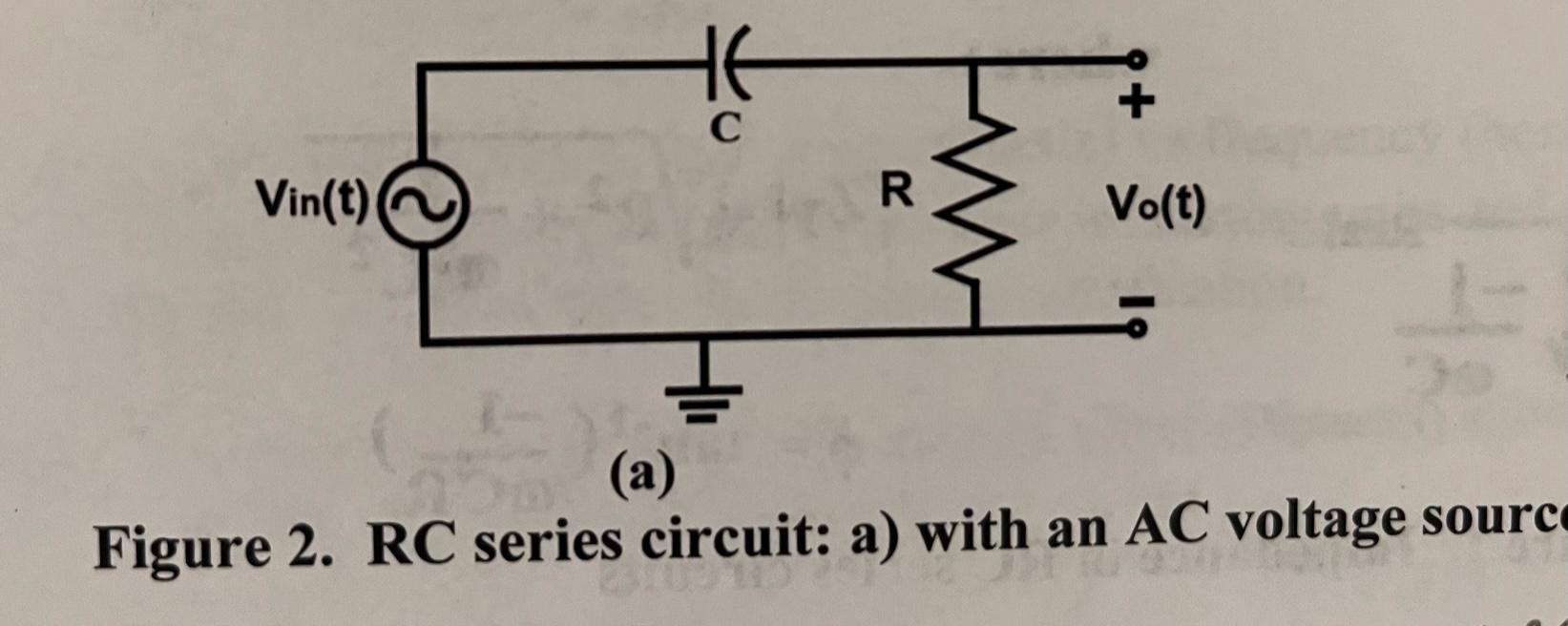 Solved Figure 2. RC series circuit: a) with an AC voltage | Chegg.com
