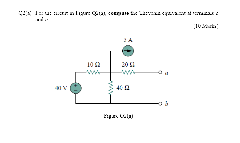 Solved Q2(a) For the circuit in Figure Q2a), compute the | Chegg.com