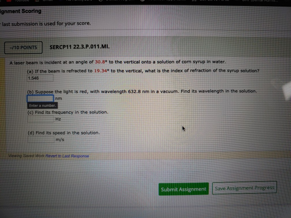 Solved ignment Scoring - last submission is used for your | Chegg.com