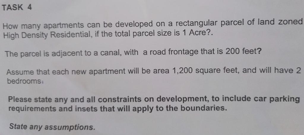 Solved How many apartments can be developed on a rectangular | Chegg.com