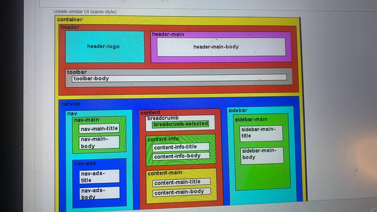 Solved create similar UI (same style) container header | Chegg.com