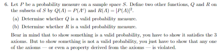Solved 6. Let P be a probability measure on a sample space | Chegg.com