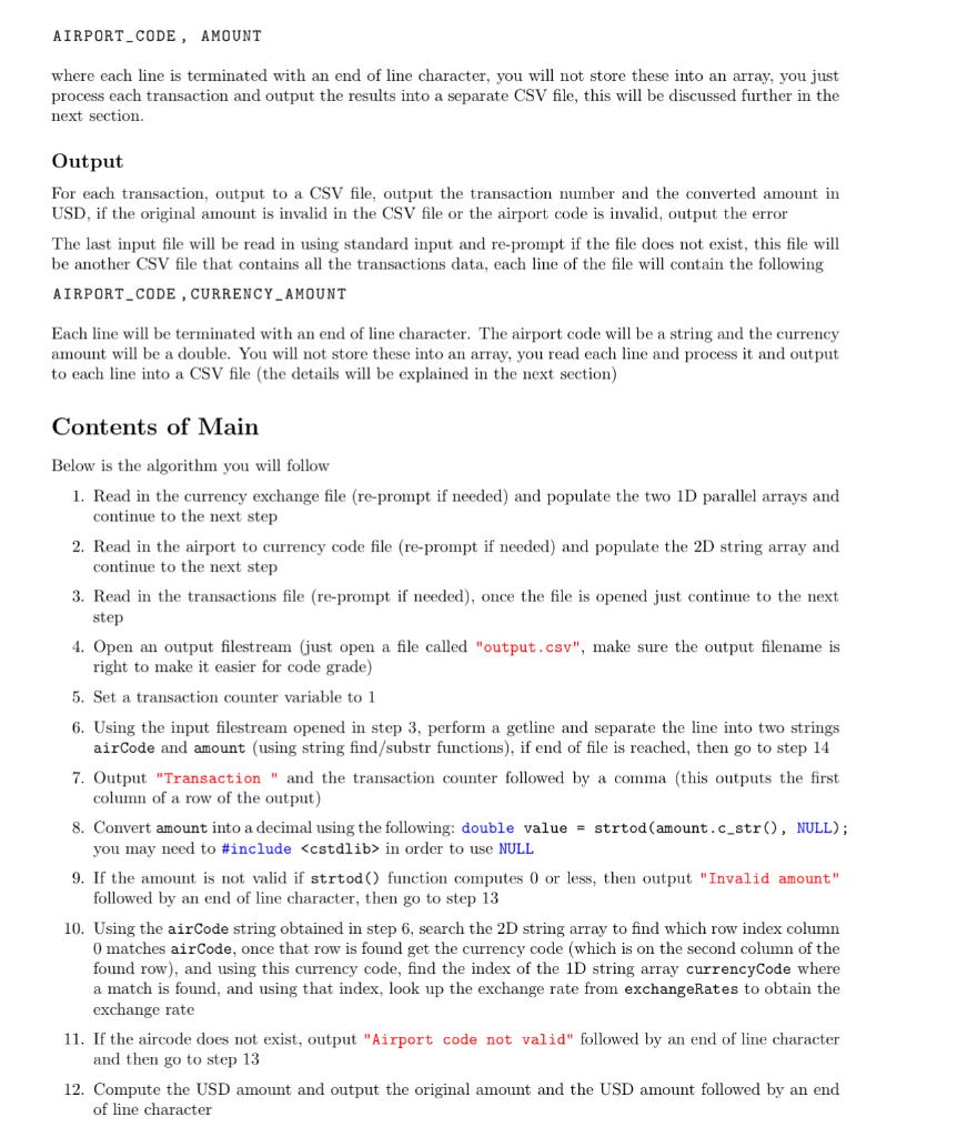 Solved Assignment 6: Currency Exchange...Again Description | Chegg.com