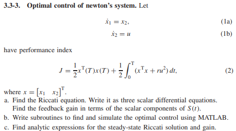 Solved 3.3-4. Uncontrolled Newton's system. Consider the | Chegg.com
