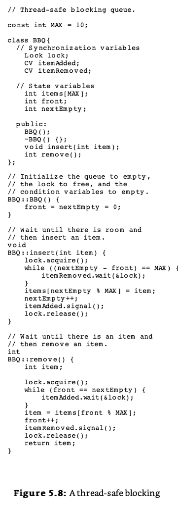 // Thread-safe blocking queue. const int MAX10 class | Chegg.com