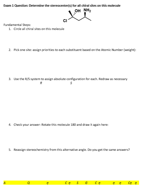 Solved Exam 1 Question: Determine the stereocenter(s) for | Chegg.com