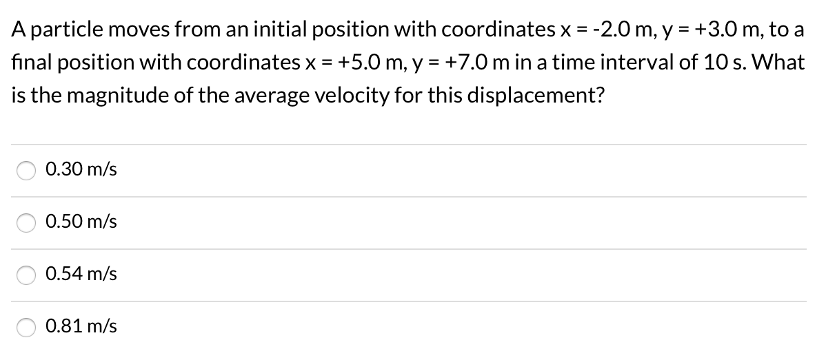 Solved A particle moves from an initial position with | Chegg.com