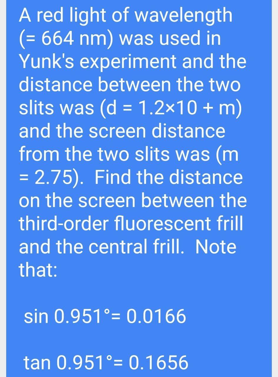 Solved A red light of wavelength (= 664 nm) was used in | Chegg.com