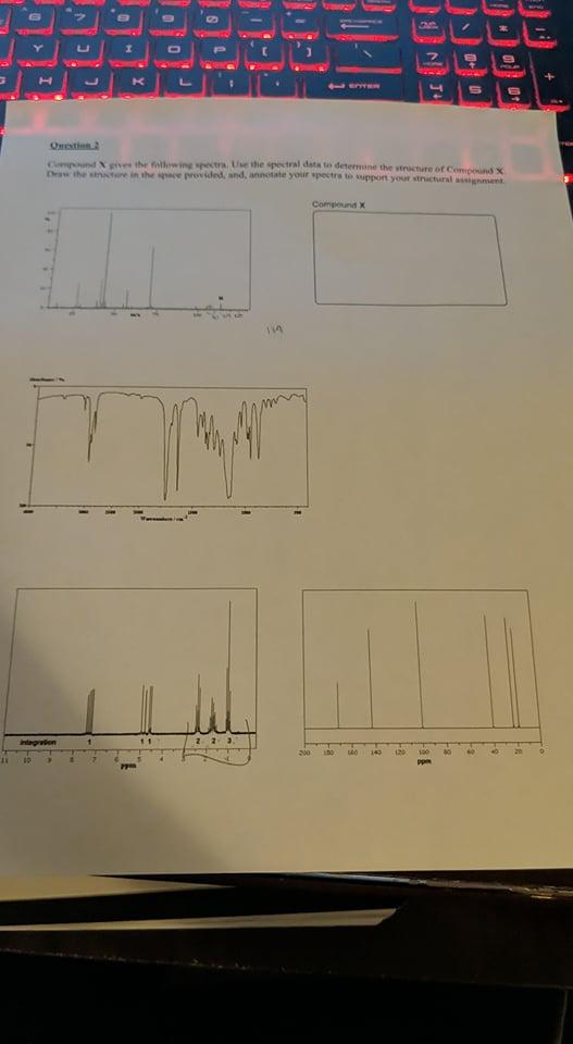 Solved 0 8 N 0 NJ K a 0 Come the following spectra Use the | Chegg.com