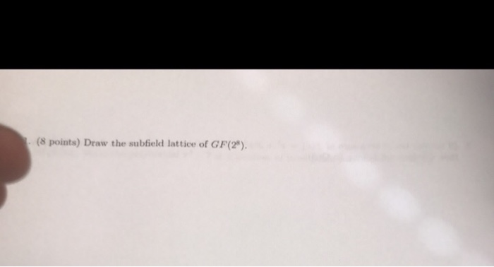 Solved Draw the subfield lattice of GF (2^8). | Chegg.com