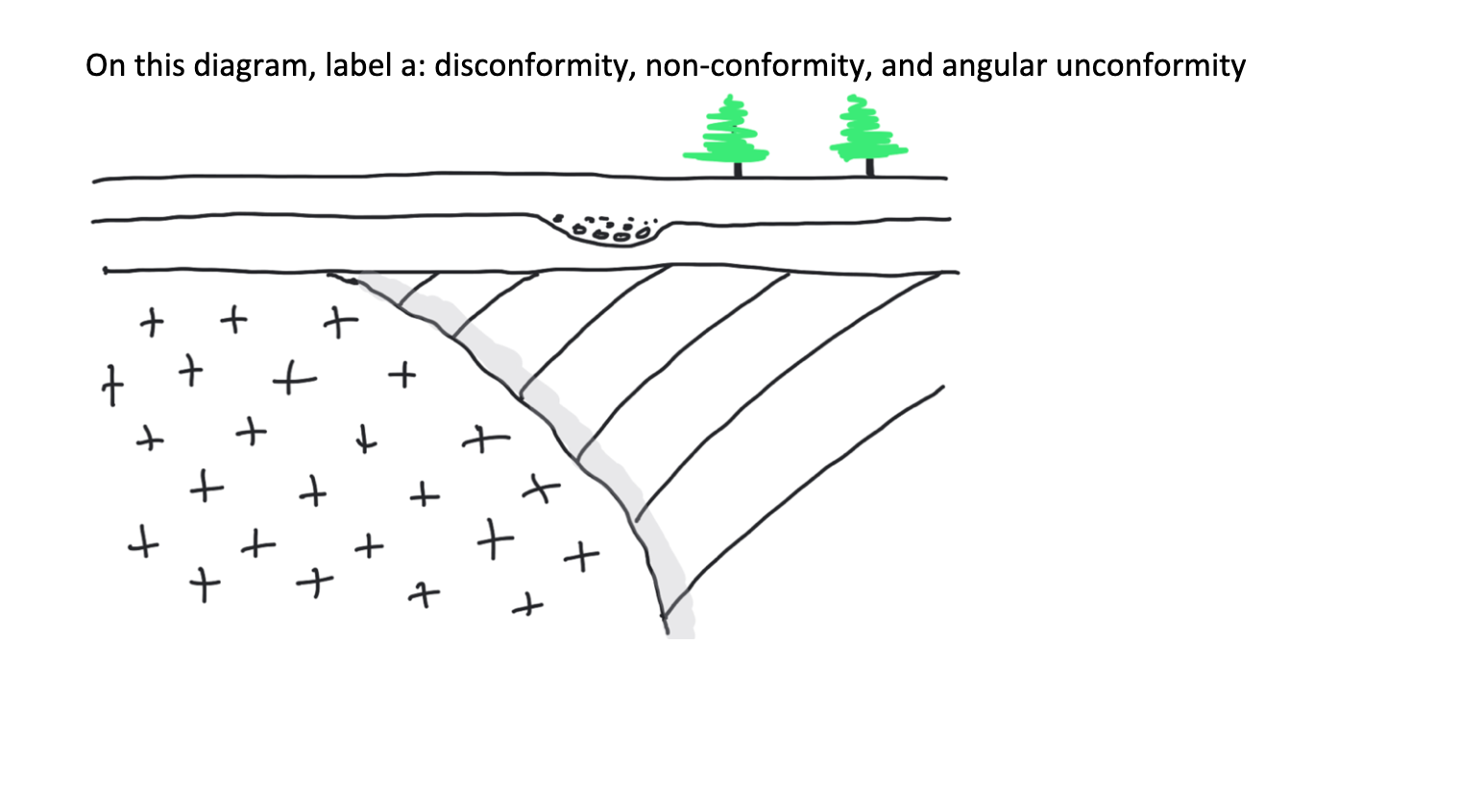 Solved On This Diagram Label A Disconformity