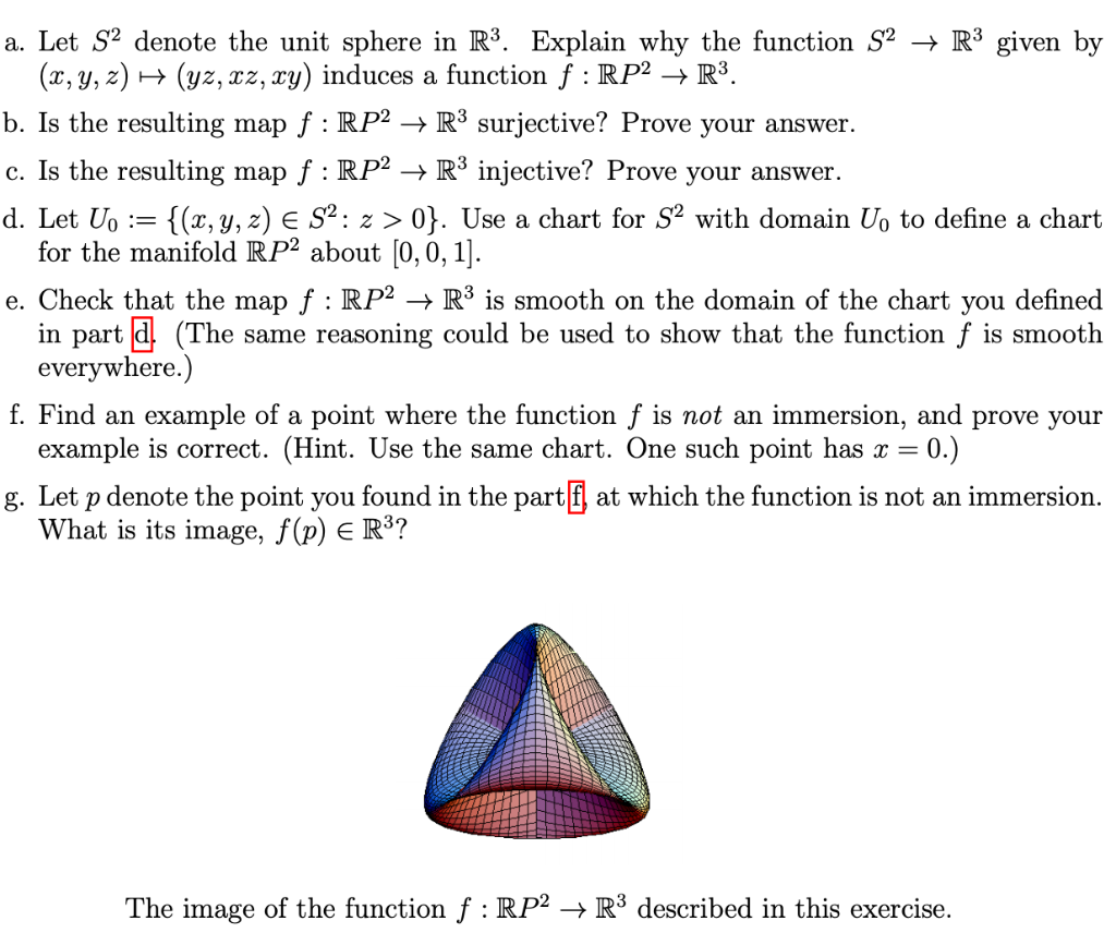 Solved a. Let S2 denote the unit sphere in R3. Explain why | Chegg.com