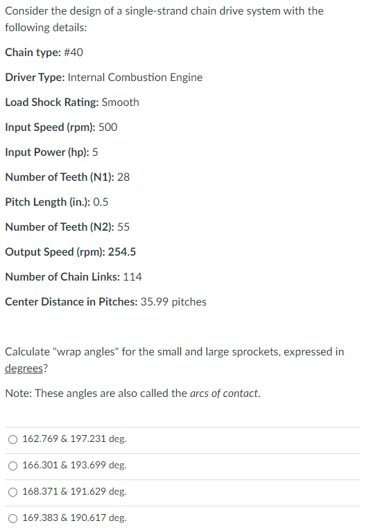Solved Consider the design of a single-strand chain drive | Chegg.com