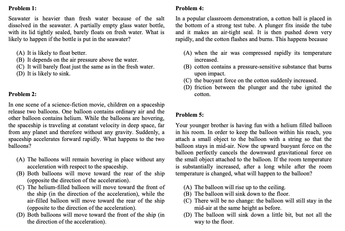 Solved Problem 1: Problem 4: Seawater is heavier than fresh | Chegg.com