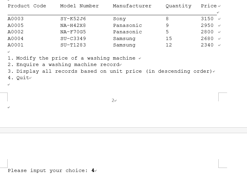 Solved Suppose there are five washing machine products sold | Chegg.com