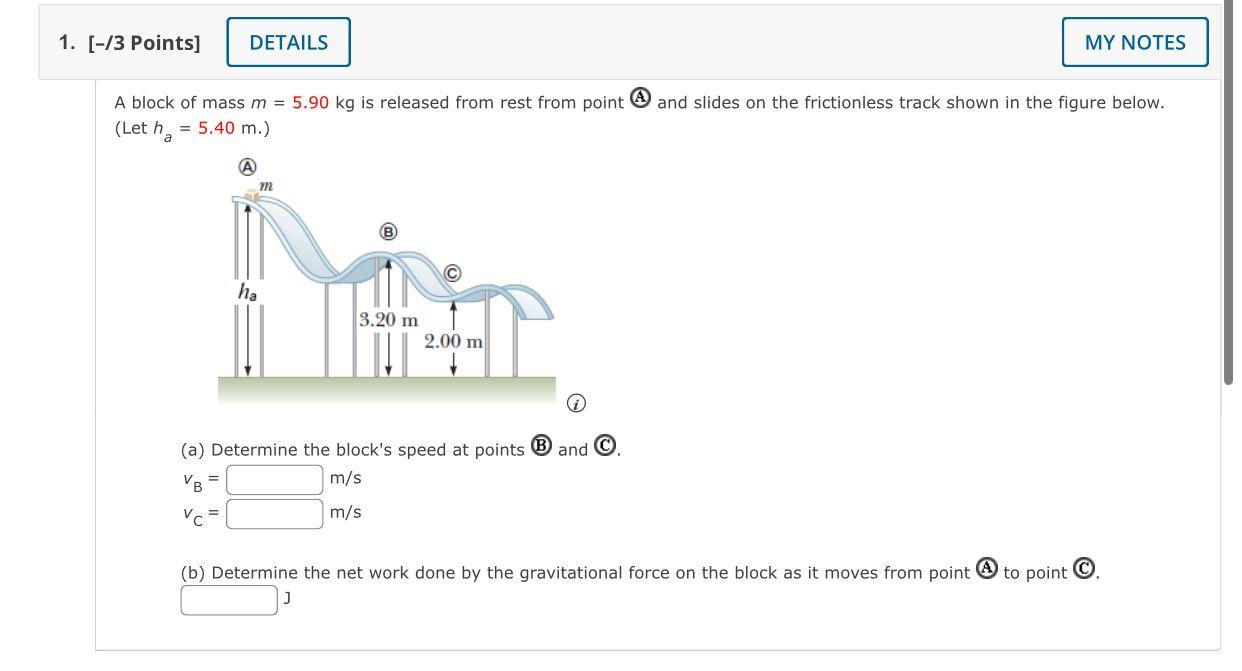 Solved A block of mass m=5.90 kg is released from rest from | Chegg.com