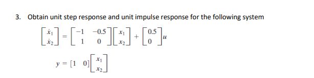 Solved 3. Obtain unit step response and unit impulse | Chegg.com