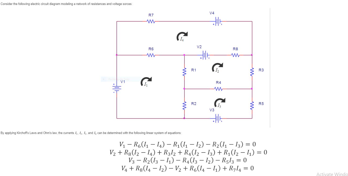 Solved Consider the following electric circuit diagram | Chegg.com