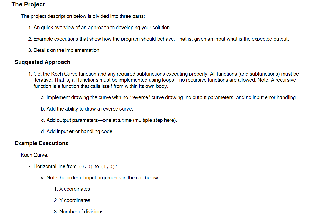 Solved The Project The project description below is divided | Chegg.com