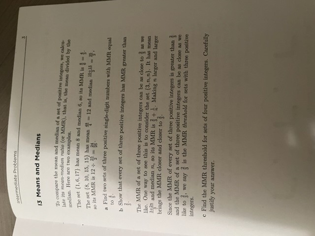 Solved To compare the mean and median of a set of positive | Chegg.com