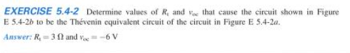 Solved EXERCISE 5.4-2 Determine values of Rt and vse that | Chegg.com