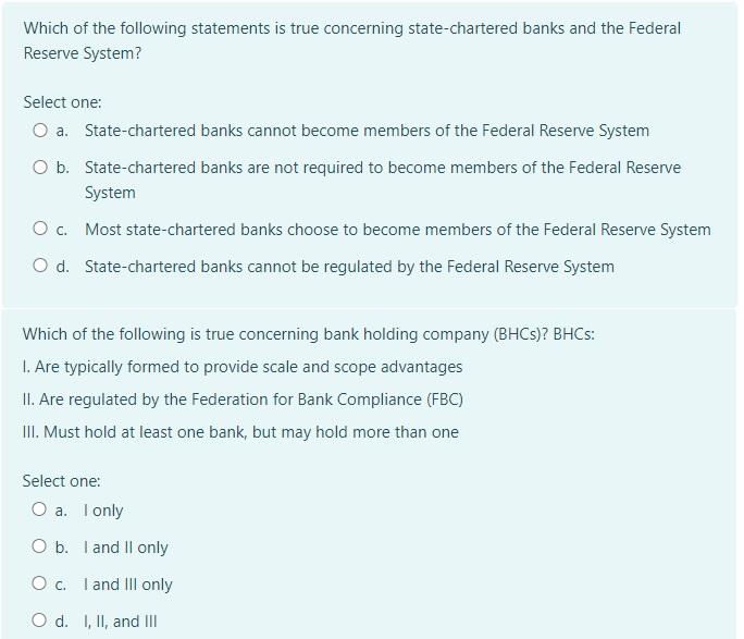 Solved Which of the following statements is true concerning | Chegg.com