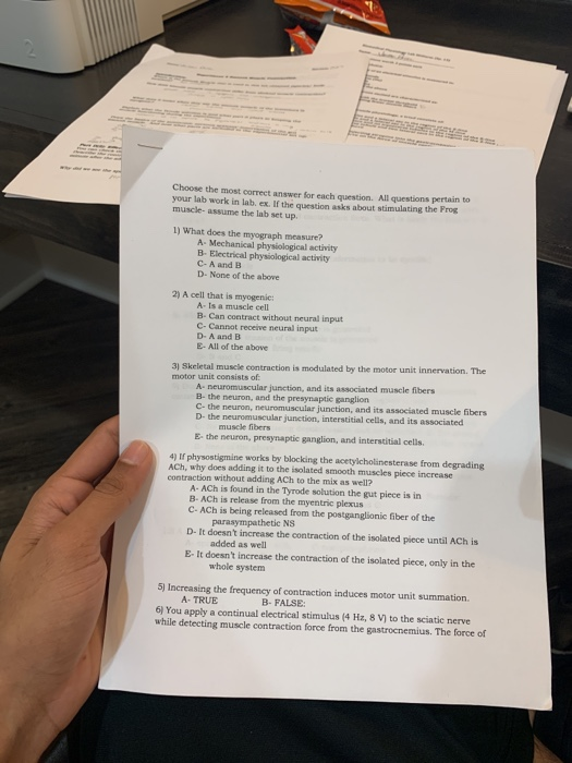 Solved Choose the most correct answer for each question. All | Chegg.com