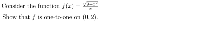 Solved Consider the function f(x)=x9−x2 Show that f is | Chegg.com