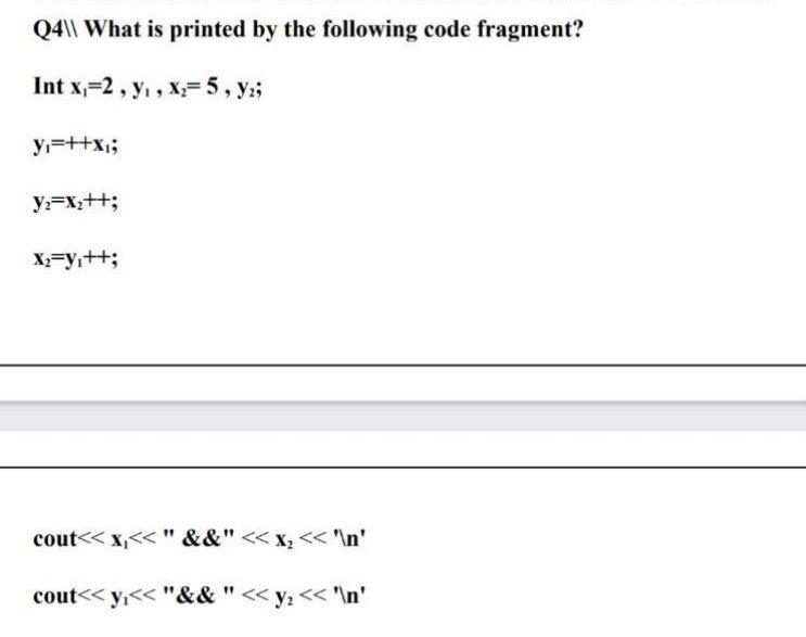 Solved Q4|| What is printed by the following code fragment? | Chegg.com