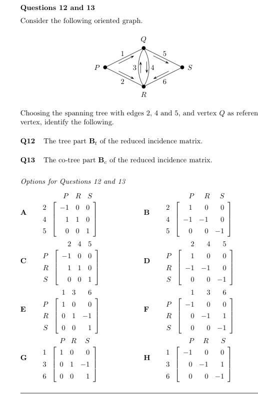 Solved Questions 12 and 13 Consider the following oriented | Chegg.com