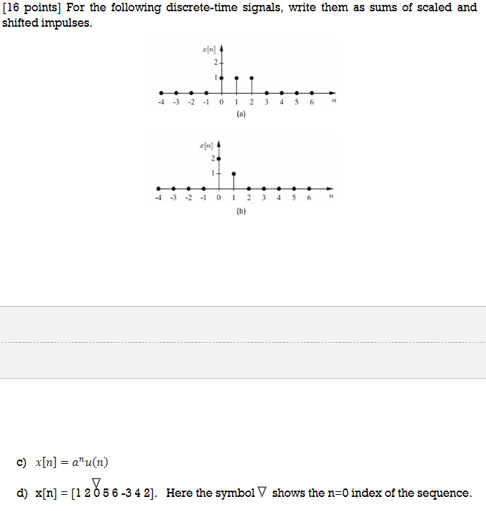 Solved [16 points] For the following discrete-time signals, | Chegg.com