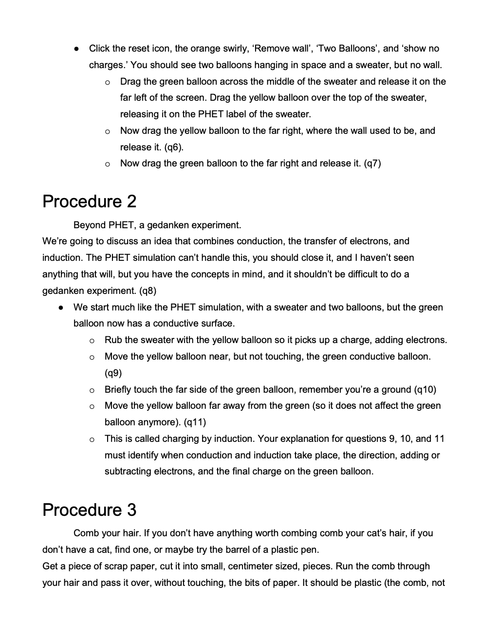 Physics II Lab Lab 01 - Electrostatics . . Objectives | Chegg.com