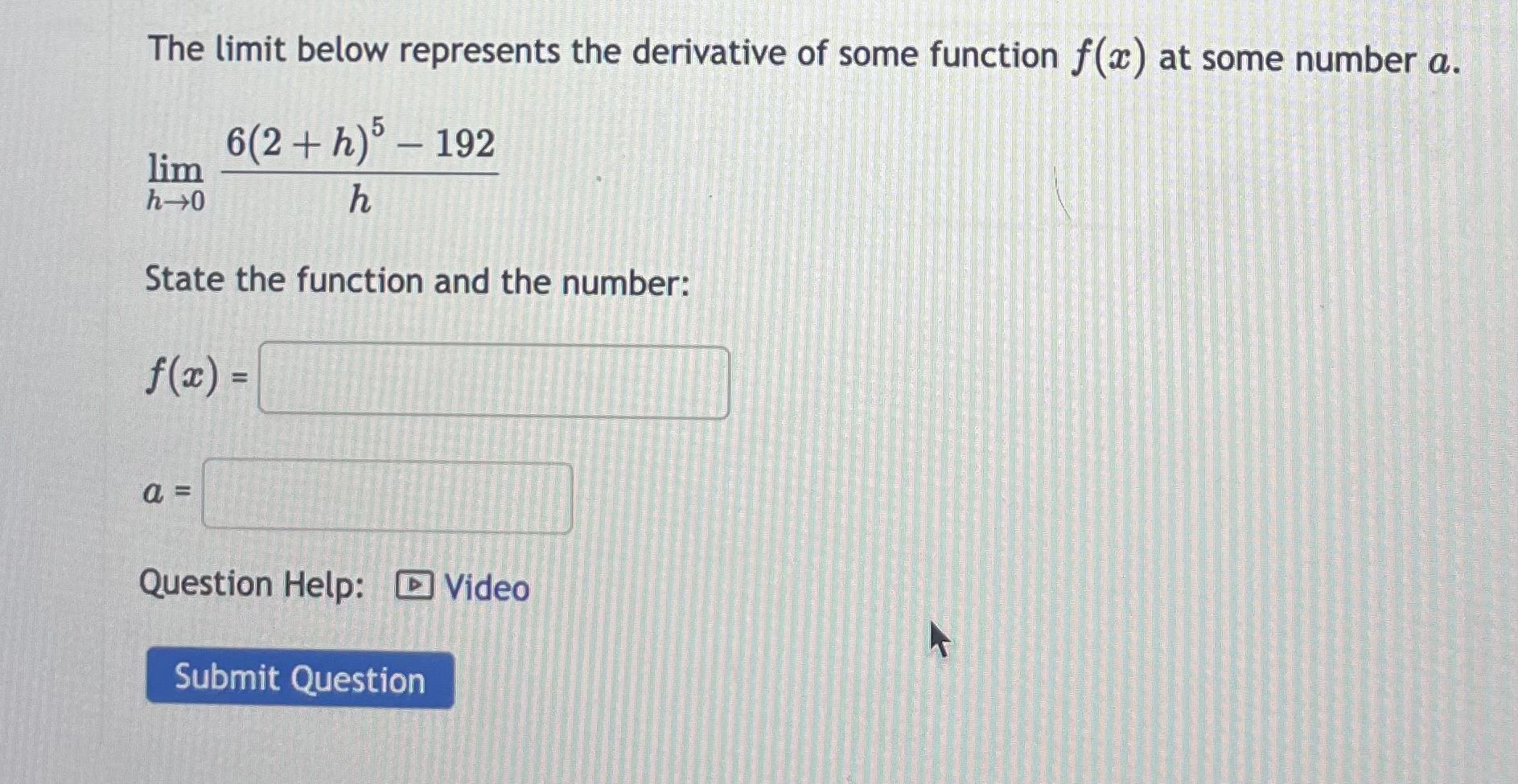 Solved The limit below represents the derivative of some | Chegg.com