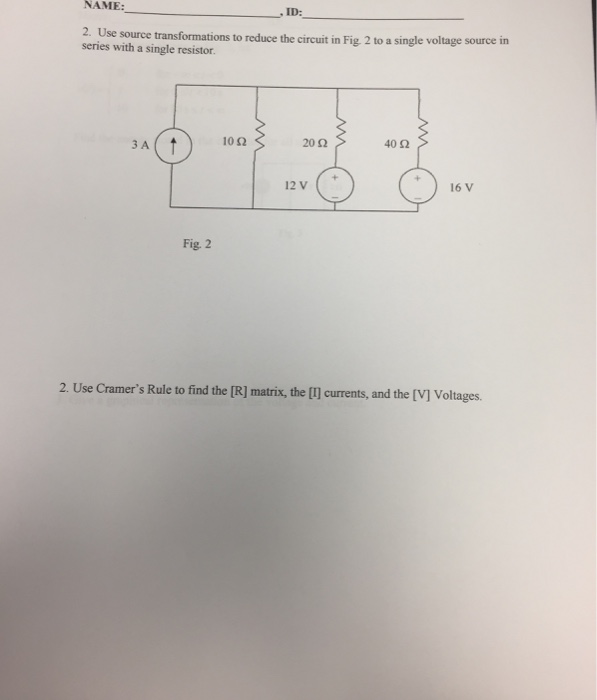 Solved Use source transformations to reduce the circuit in | Chegg.com